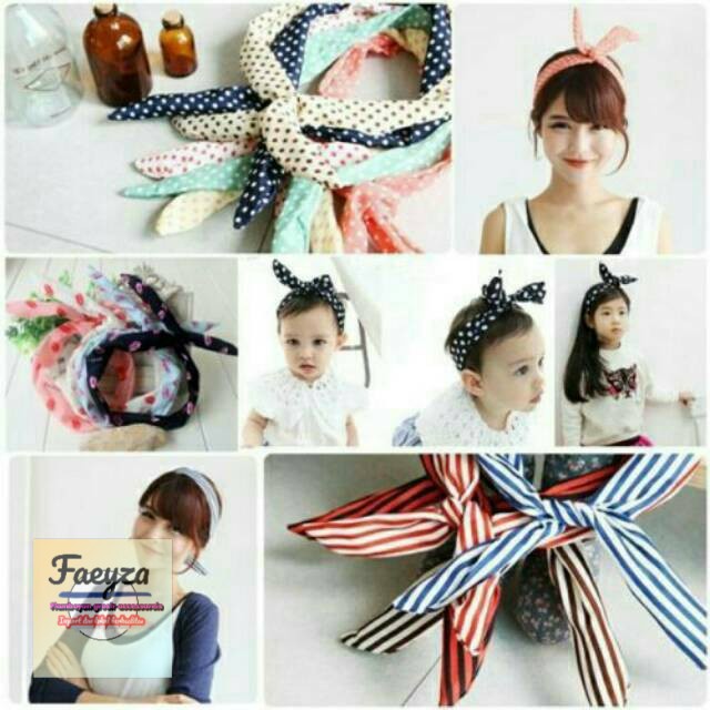 Jual Bando ikat isi 12 pcs/bandana kawat /pita chibi pocong | Shopee ...