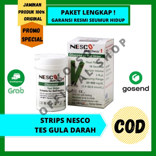 Jual KOISO Strip Gula Darah / Refill Strip Glucose Nesco 3in1 Multicheck - Isi Lengkap 25 Pcs ...