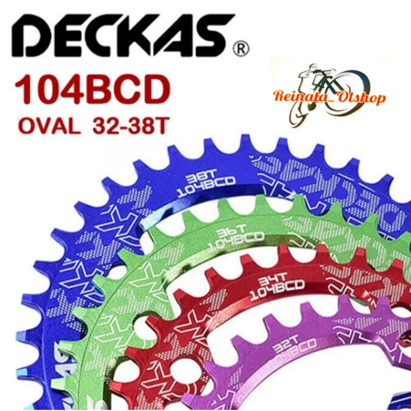 Jual Chainring DECKAS Oval BCD 104 32T 34T 36T 38T Narrow Wide | Shopee Indonesia