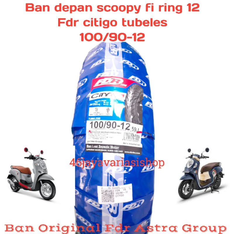 Jual BAN LUAR TUBLES FDR CITYGO RING 12 UKURAN 100/90-12 BAN DEPAN ...