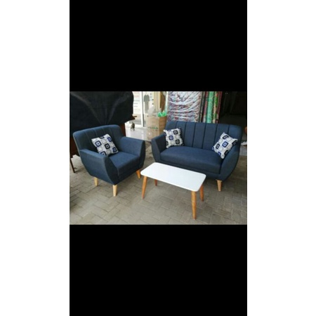 Jual sofa retro 2 seater + 1 seater + meja | Shopee Indonesia
