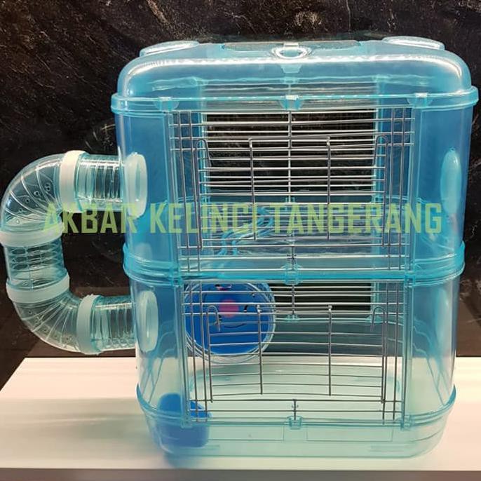 Jual PH-27.50- KANDANG HAMSTER PREMIUM 2 LAYER UKURAN BESAR BIRU -ALL ...