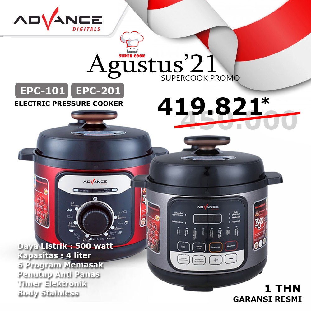 Jual ADVANCE ELECTRIC PRESSURE COOKER EPC-101 EPC-201 / Presto Elektrik - Smart Magiccom ...
