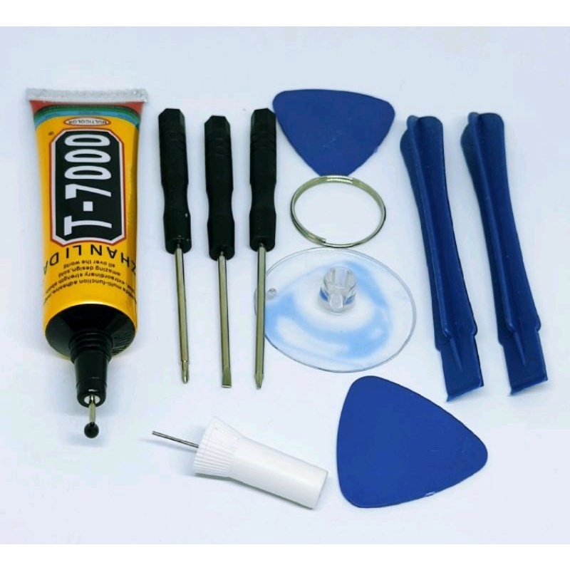 Jual Obeng Hp Set 8 In 1 / Alat Perbaikan Ponsel 1 Set + Lem T7000 15mL ...