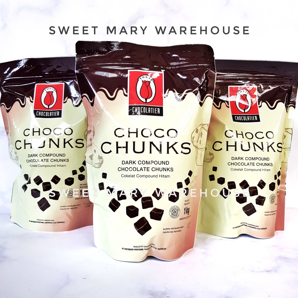Jual Tulip Chocolatier Compound Chunks Chocolate Topping Coklat Dadu ...