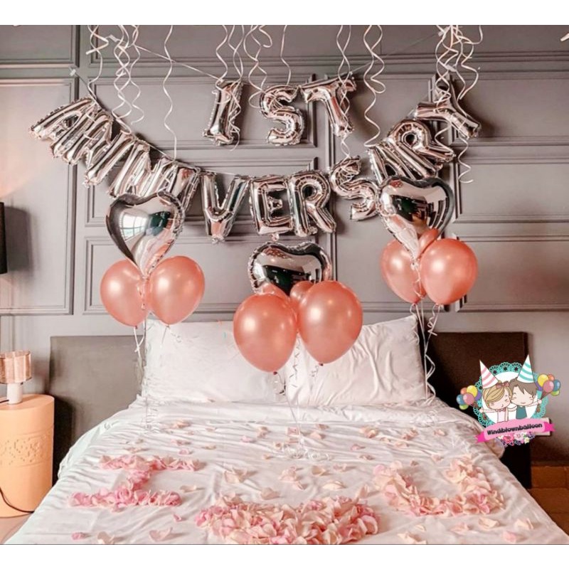 Jual WINDBLOWN BALON SET ROMANTIC ANNIVERSARY SURPRISE AT ROOM/ DEKOR ...