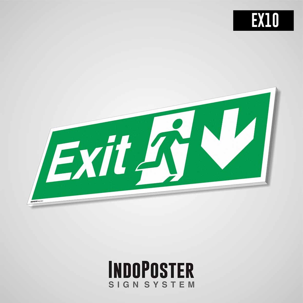 Jual Safety Sign Emergency Rambu K3 PVC Arah Exit Keluar | Shopee Indonesia