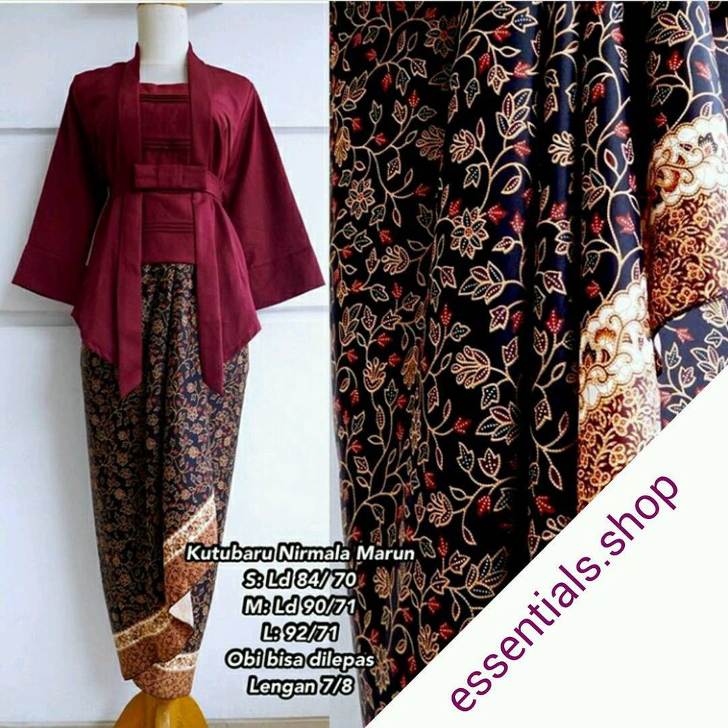 Jual Setelan Kebaya Modern Kutu Baru / Kutubaru Maroon Tulip Dan ...