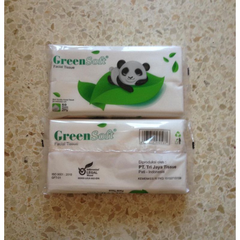 Jual Green Soft Facial Tissue / Tisu Wajah 50 sheets / 2ply - Travel ...