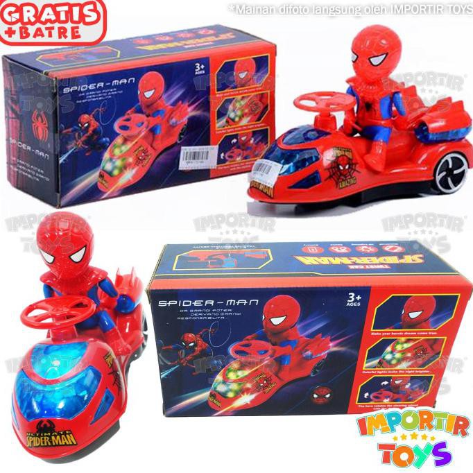 Jual MAINAN KENDARAAN MOTOR SPIDERMAN MINI BERKAULITAS LINCAH BERCAHAYA ...