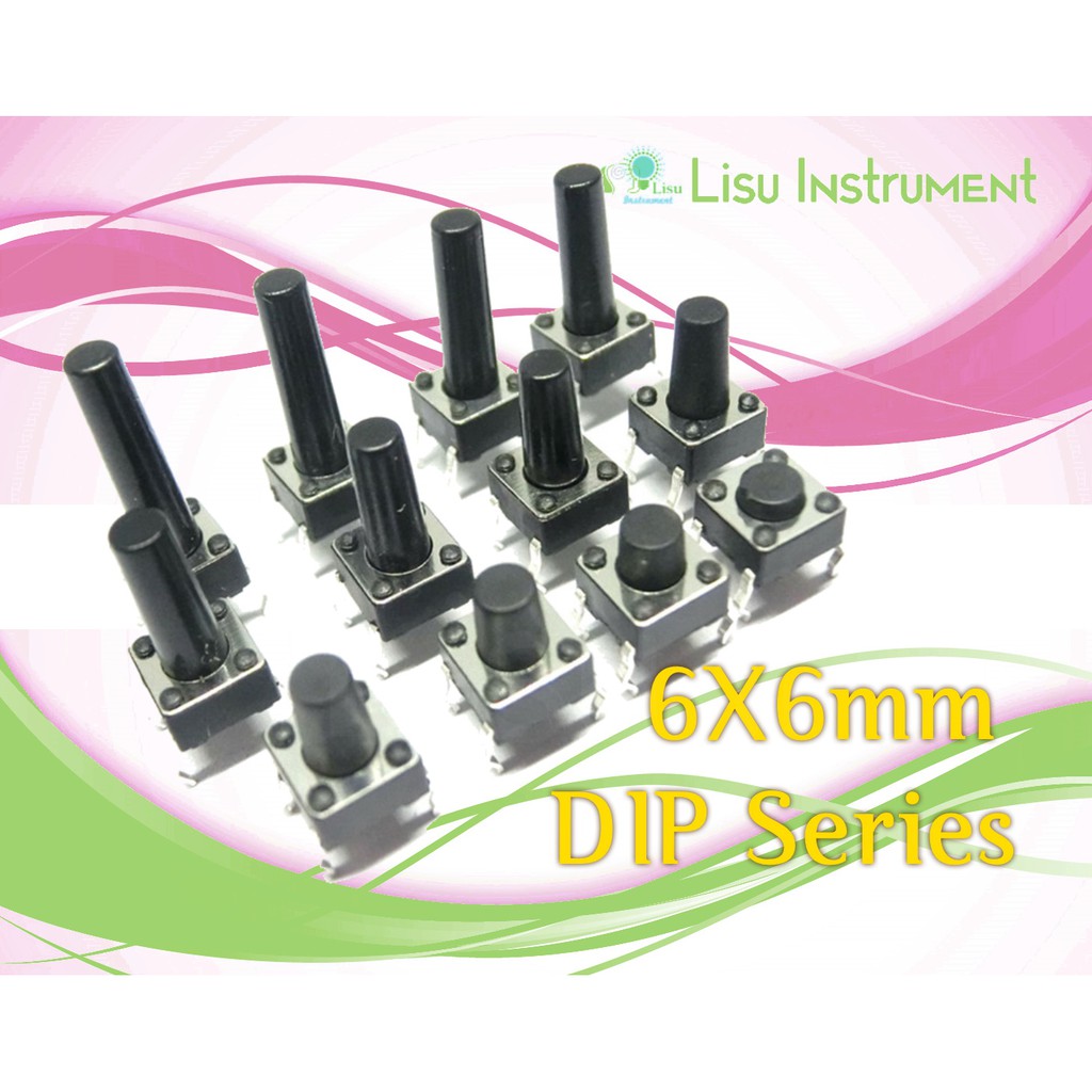 Jual Microswitch 6x6mm DIP Series Switch Tactile Button Momentary 6x6 ...