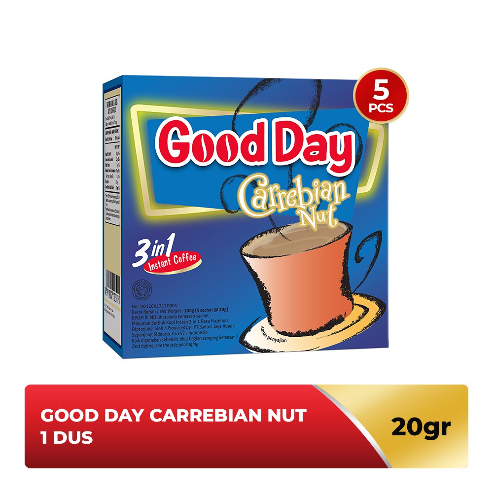 Jual GOOD DAY Carrebian Nut 1 Dus (5 x 20 gr) | Shopee Indonesia