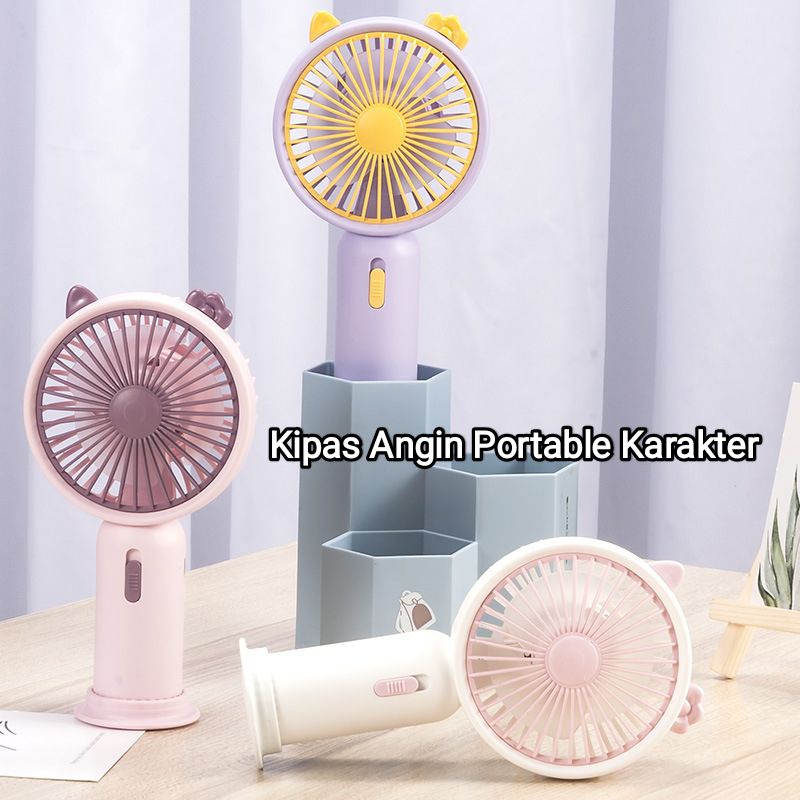 Jual Kipas Angin Karakter/Mini Fan Portable Karakter/Kipas Genggam USB ...