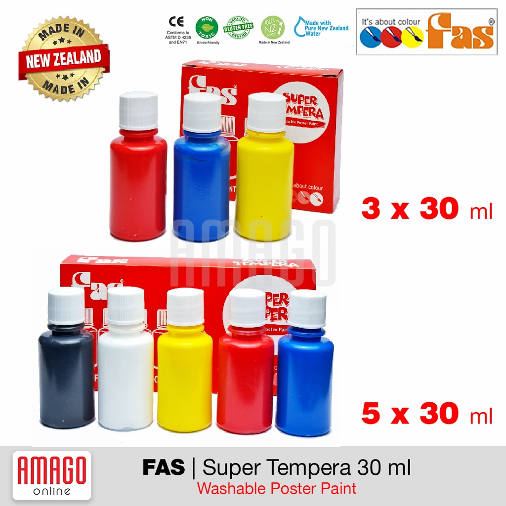Jual Cat Poster Lukis FAS Super Tempera Primary Colour Set - Pilihan ...