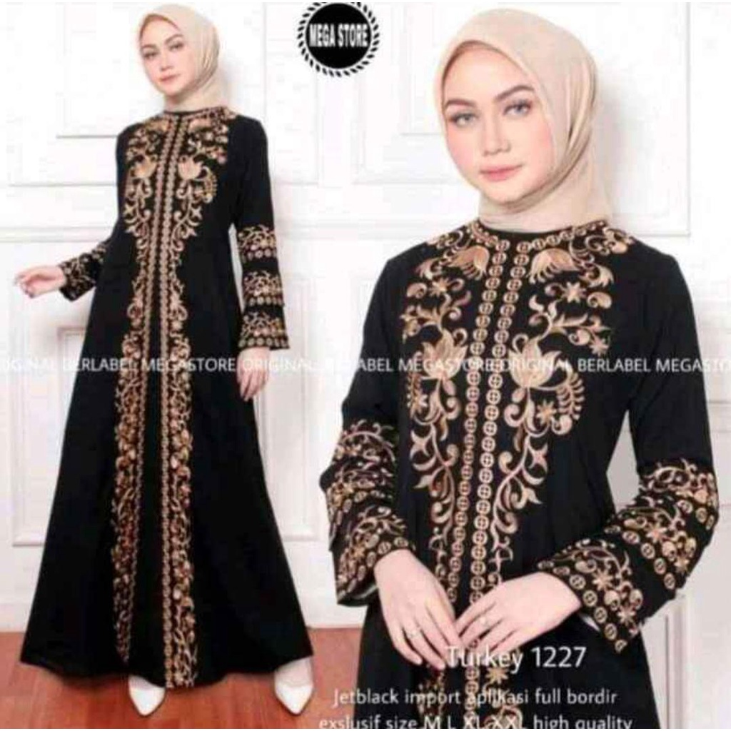 Jual Baju Gamis Terbaru Abaya Turkey Arab Hitam Jetblack Dress Muslim ...