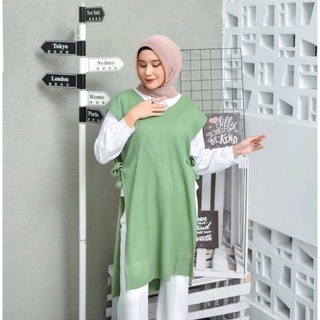 Jual Vest Rajut Salur Kerah V Panjang / Rompi Rajut Premium /Vest Rajut ...