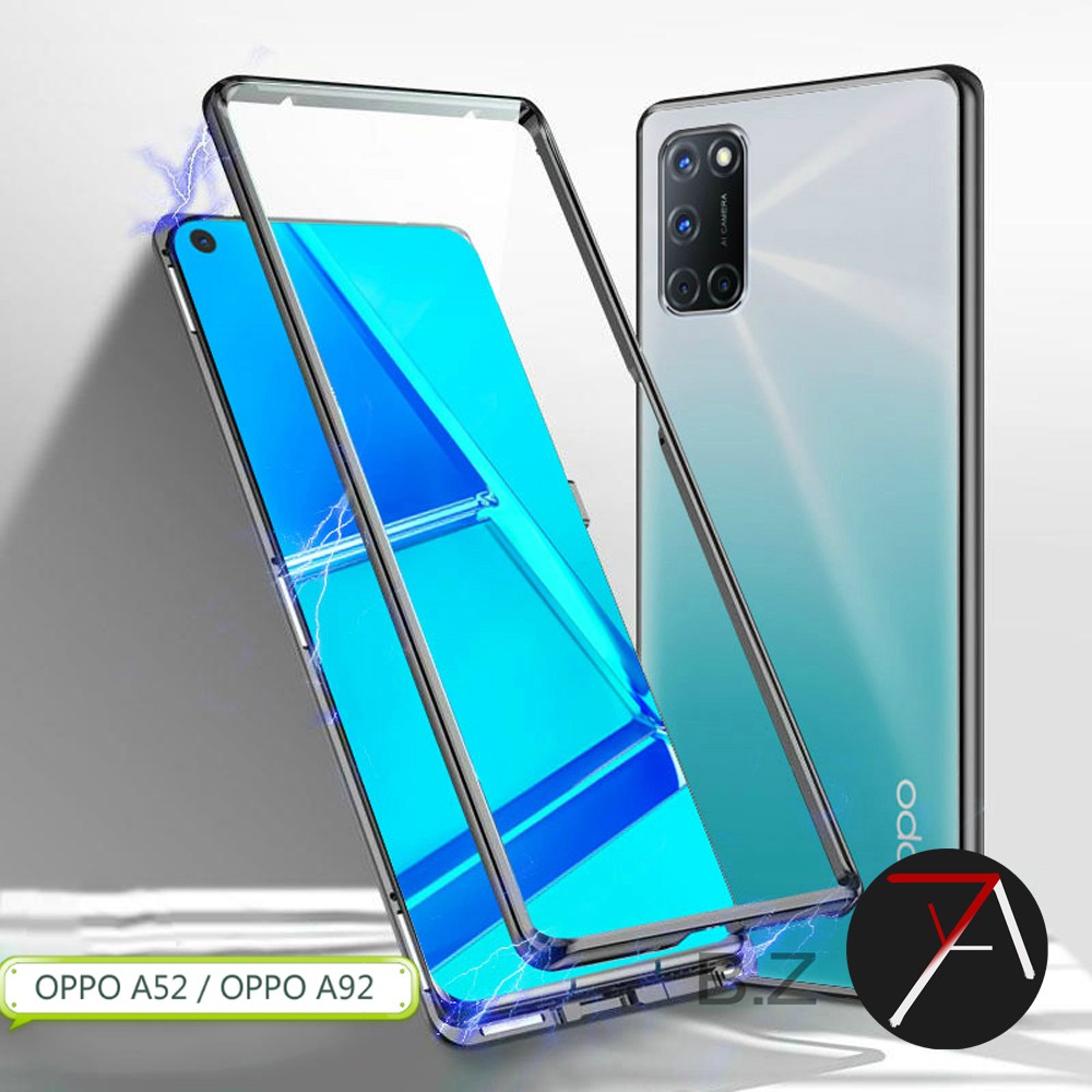 Jual Oppo A92 Double Side Glass Magnetic Case Metal Cover Casing Depan ...
