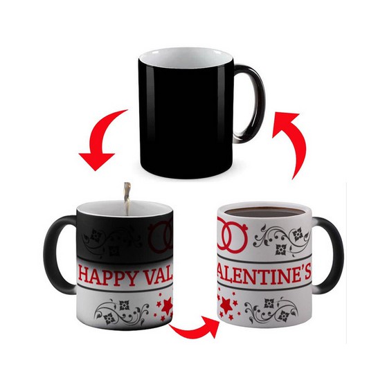 Jual SABLON GELAS MUG MAGIC BUNGLON WARNA HITAM JADI PUTIH POLOS UNIK ...