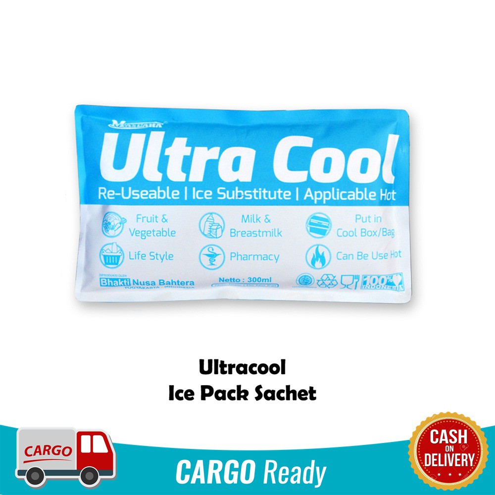 Jual ULTRA COOL SACHET Ice Pack Blue Ultracool pengganti es Batu 300 gr ...