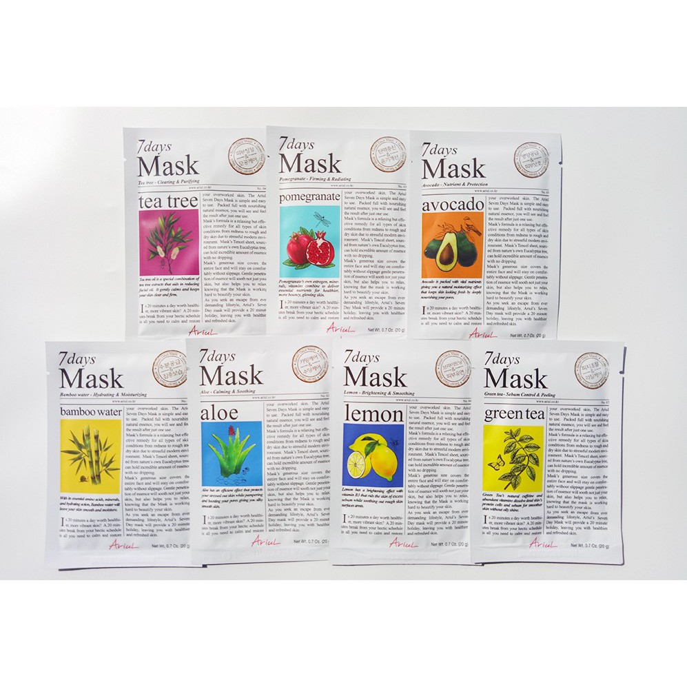 Jual ARIUL 7 DAYS MASK BPOM (MADE IN KOREA) 100% ORIGINAL | Shopee ...