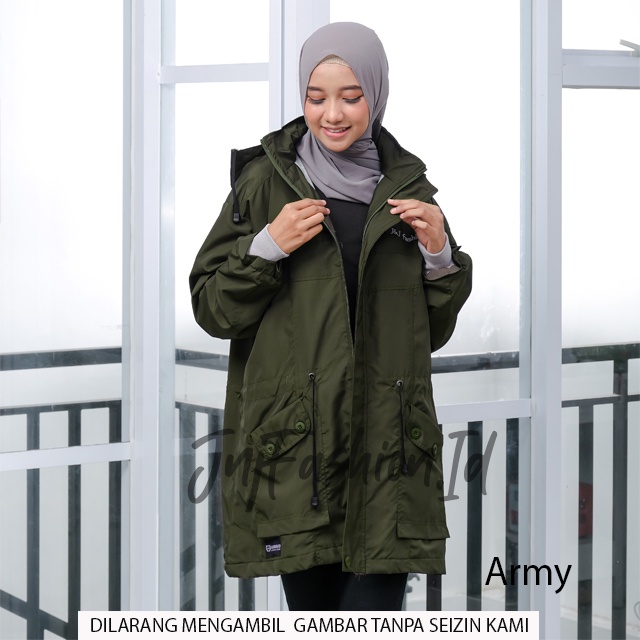 Jual JAKET WANITA HIJAB PREMIUM PARKA XXL PARASUT IMPORT JACKET PARKA ...