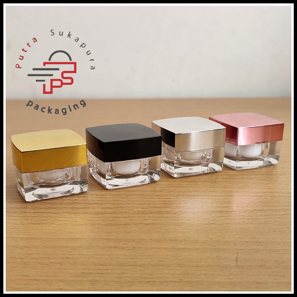 Jual pot cream acrylic 10 gr kotak / pot akrilik 10gr square / pot ...