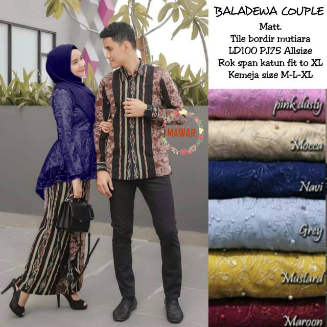 Jual Baladewa couple tile bordir mutiara batik set | Shopee Indonesia