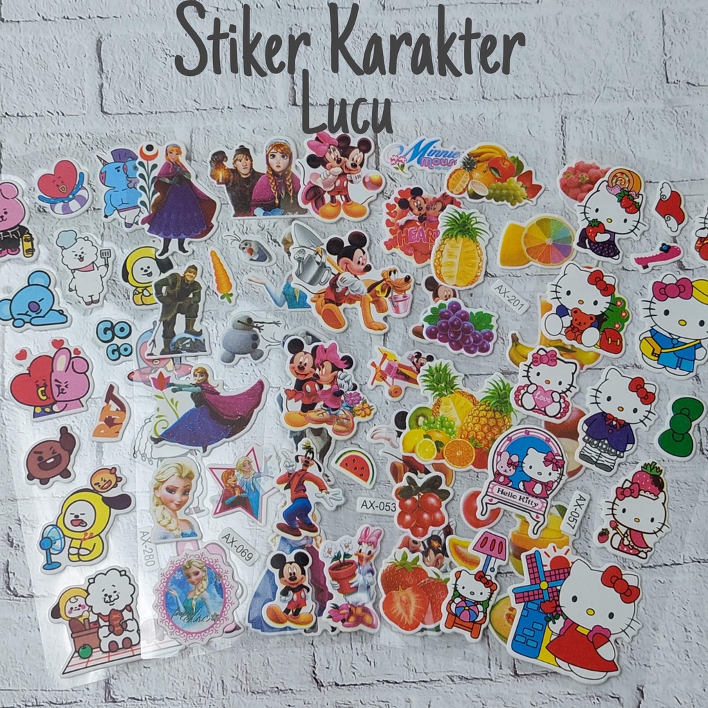 Jual Stiker / Sticker Funcy / Aneka Stiker Karakter / Stiker 3D ...