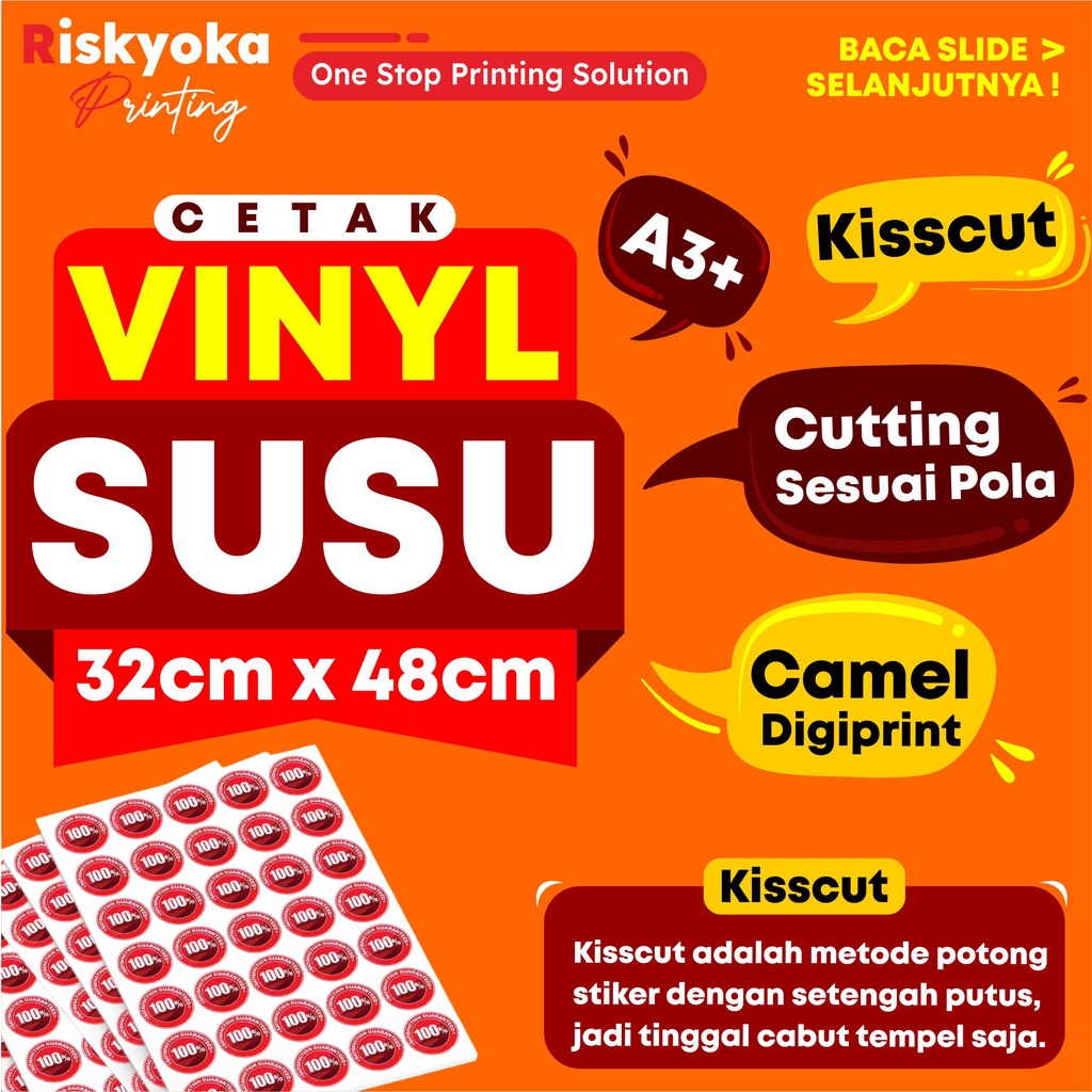 Jual Stiker Label Vinyl Putih Susu A3+ Waterproof Anti Luntur | Shopee ...