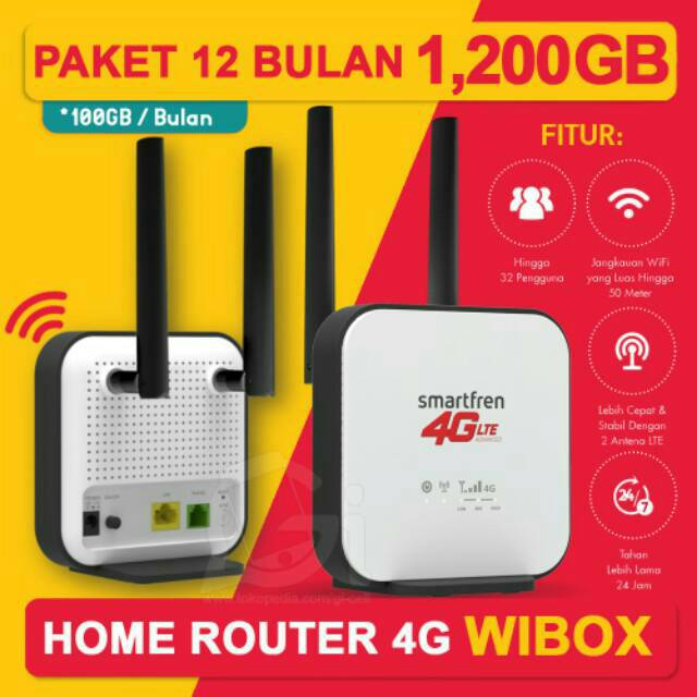 Jual Home Router modem Wifi Wibox Smartfren 4G LTE Free Paket Data ...