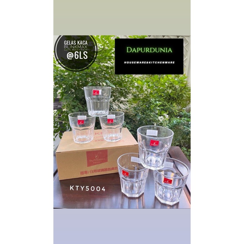 Jual Gelas kaca blinkmax 6pcs 230ml ( KTY5004 ) | Shopee Indonesia