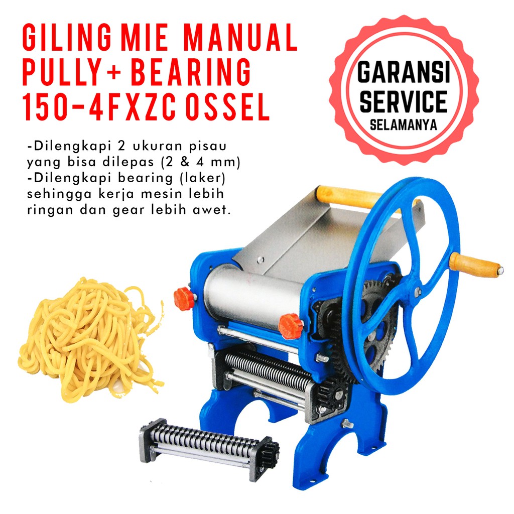Jual Mesin Giling Mie Manual (pully + bearing) Noodle Maker 150-4FXZC OSSEL | Shopee Indonesia