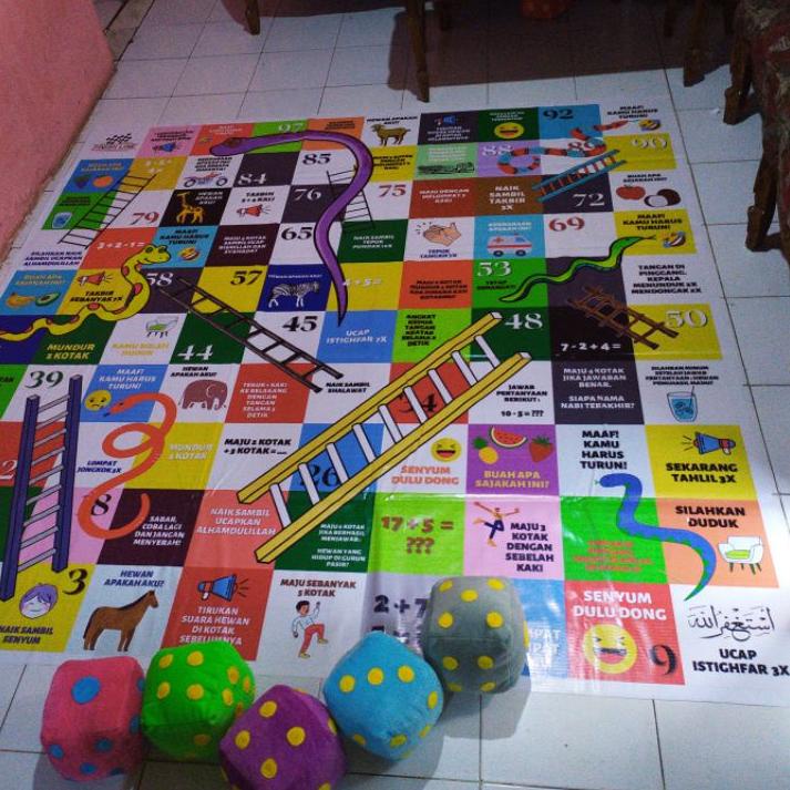 Jual ☄️New event ULAR TANGGA JUMBO MAINAN EDUKASI ANAK FREE BANTAL DADU ...