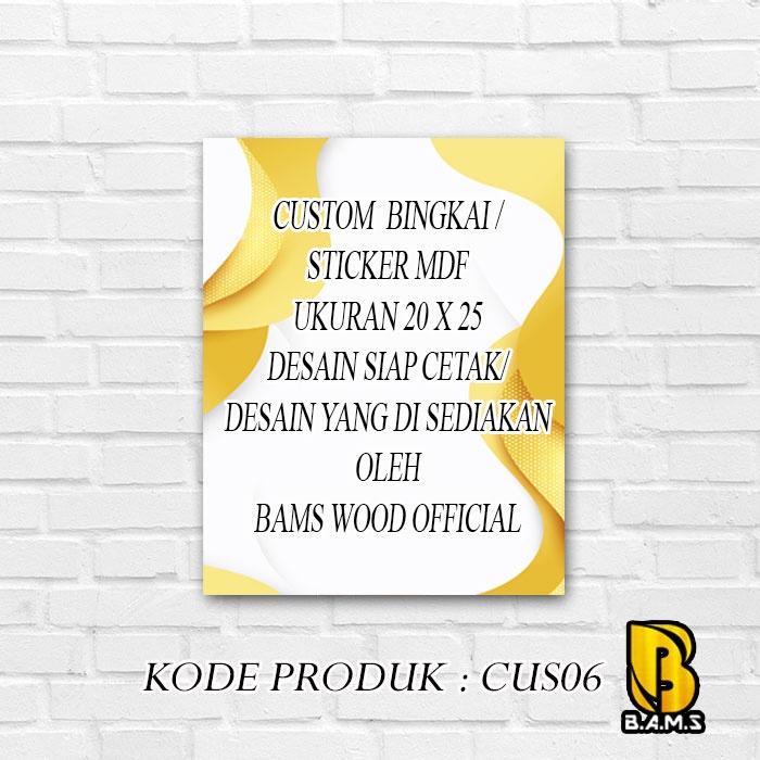 Jual Bamswoodprinting Walldecor Custom Bingkai Sticker MDF Ukuran 20X25 ...