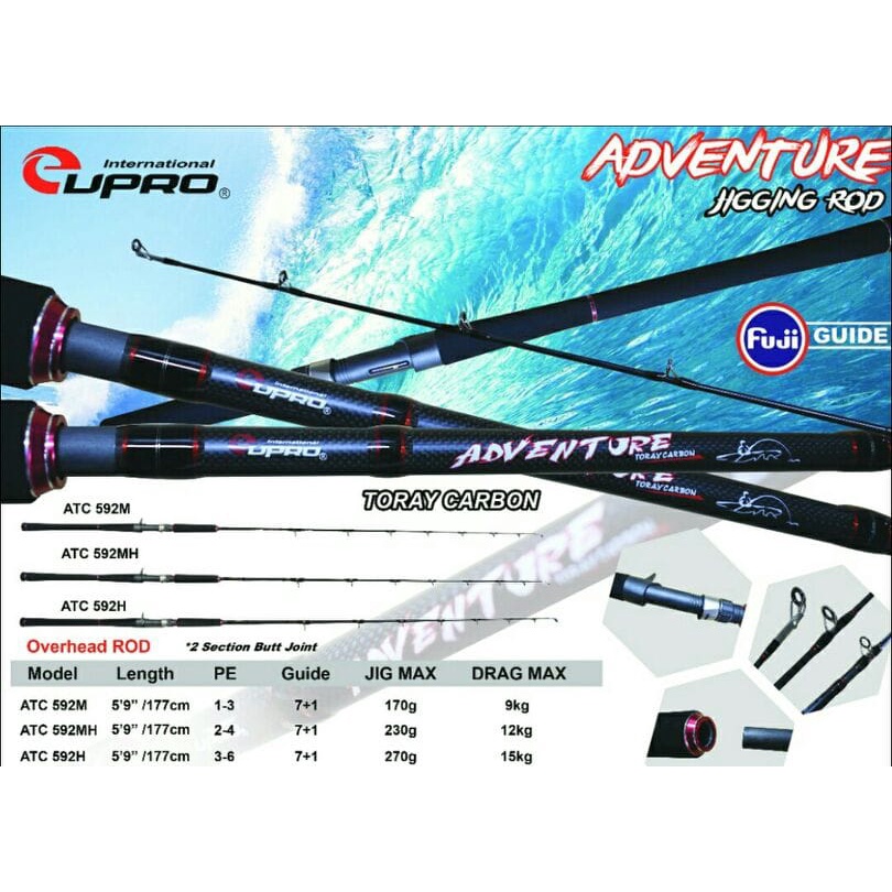 Jual EUPRO ADVENTURE OH JIGGING ROD ATC592H PE 3-6 + PACKING PVC ...