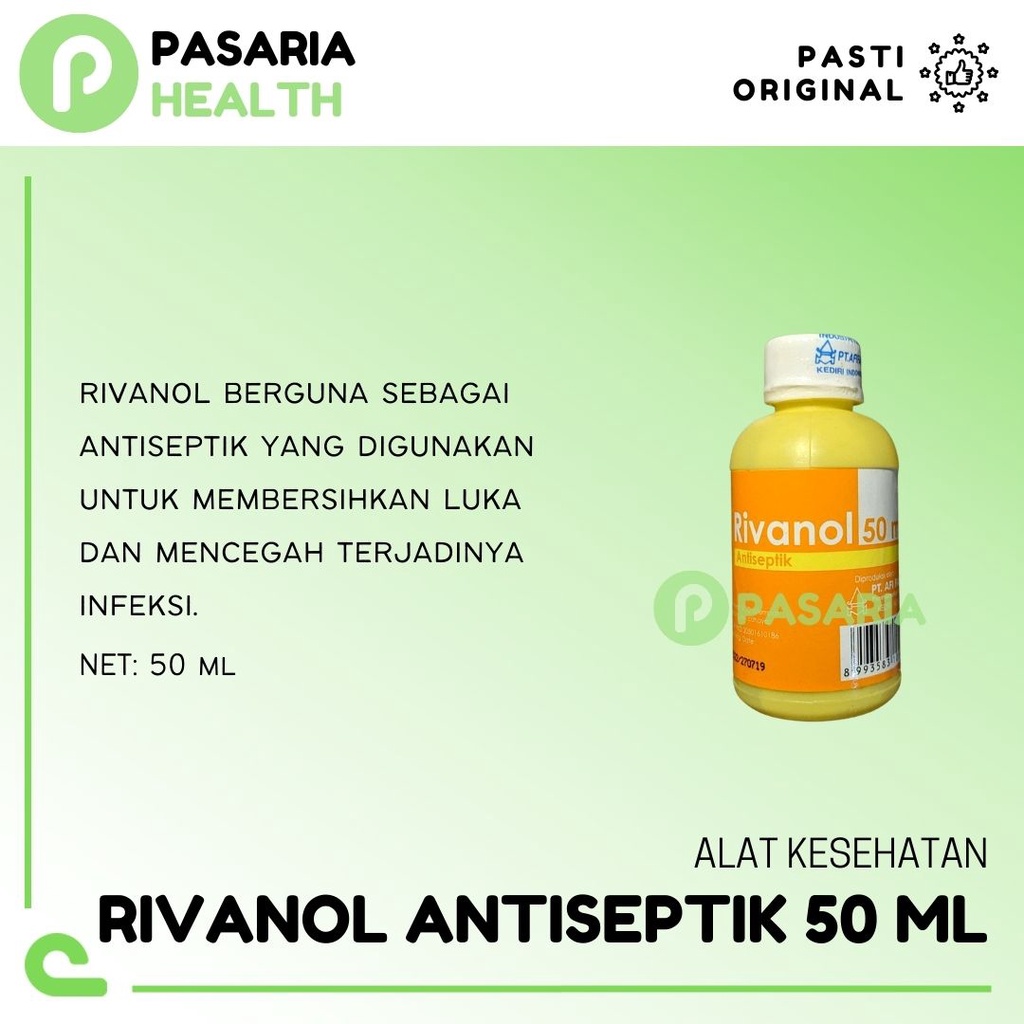 Jual RIVANOL 50ml Larutan/Cairan Antiseptik/Obat Pembersih Luka P3K Perlengkapan Kesehatan ...