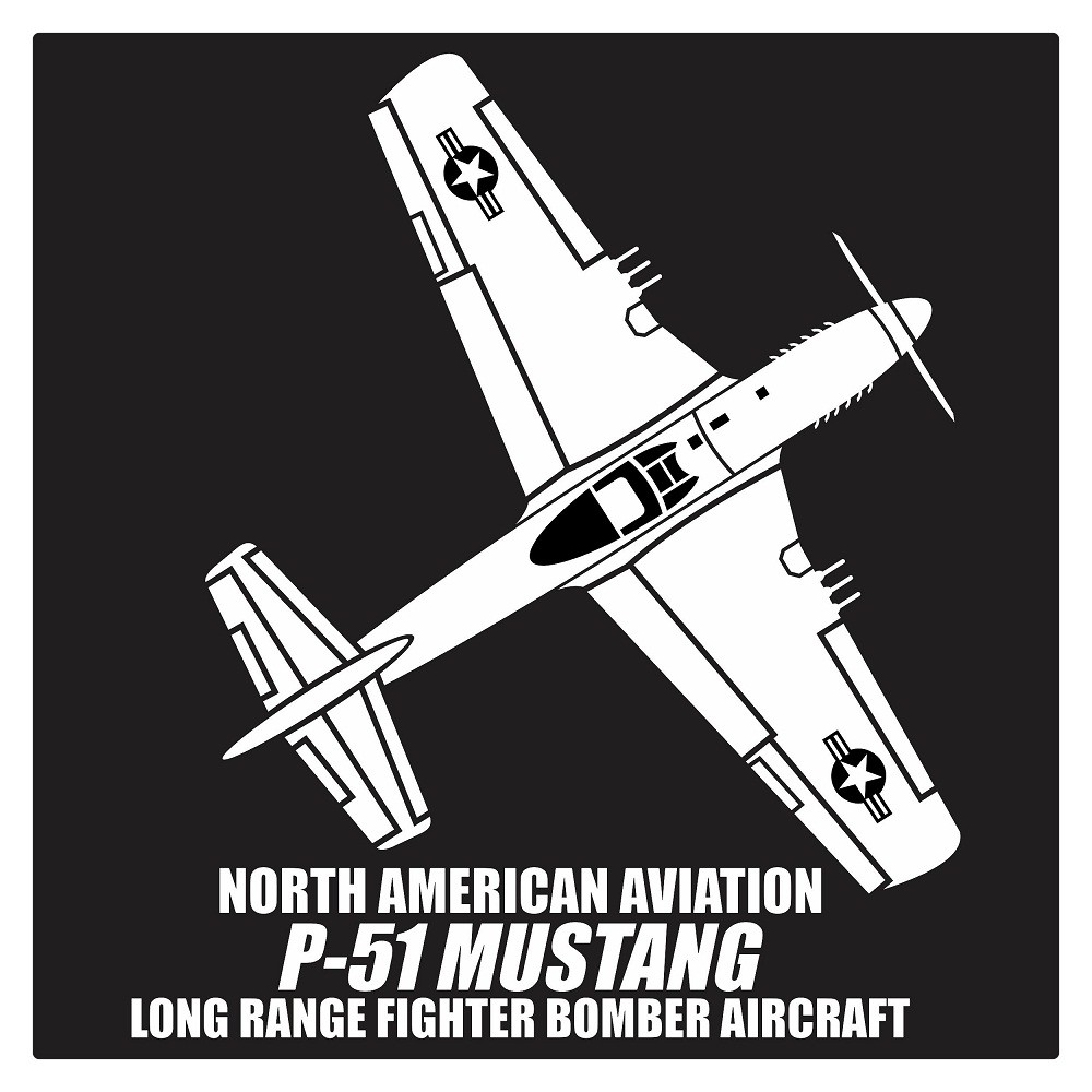 Jual North American Aviation P-51 Mustang, Cutting Sticker | Shopee ...