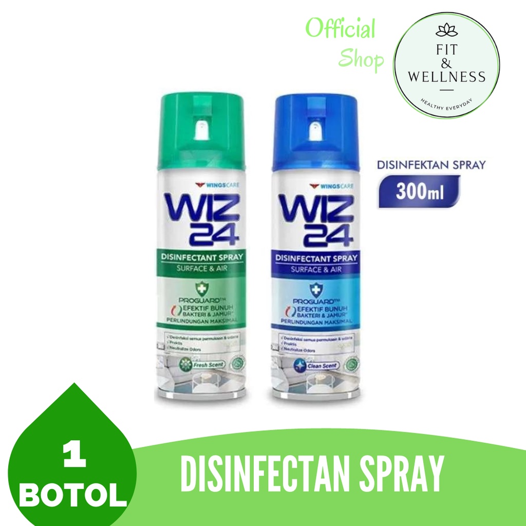 Jual Disinfectant Spray Aerosol WIZ 24 - 300mL | Shopee Indonesia
