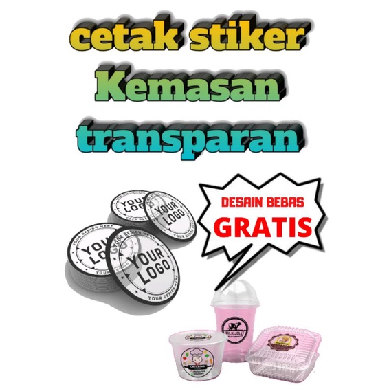 Jual stiker transparan/stiker cup/stiker label/stiker kemasan/sticker ...