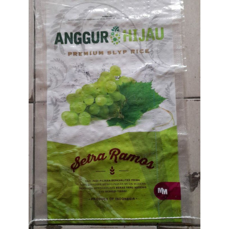 Jual karung beras laminasi 20 kg cap ANGGUR(ini kemasan bukan beras ...