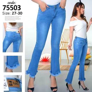 Jual Size 27-34 Celana Cutbray Jeans Jumbo Wanita/Cutbray Rumbai Warna Hitam navy dan Aqua ...