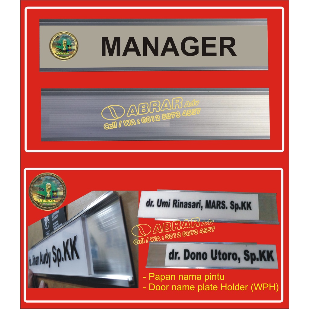 Jual Papan Nama Pintu / Dinding 30x5cm - Wall Name Plate Holder ...