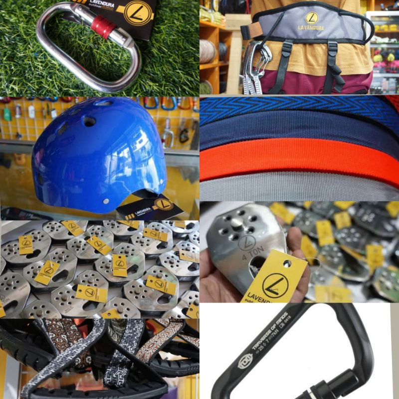 Jual paket peralatan flying fox outdoor outbond safety harnes webbing ...