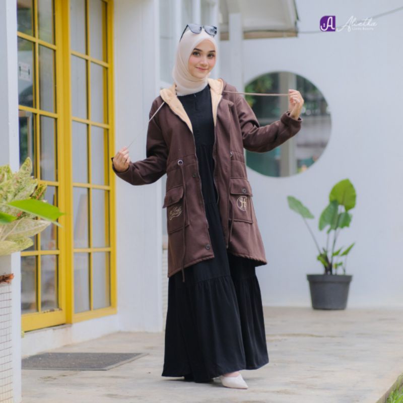 Jual OUTER HIJAB MUSLIMAH TERBARU ORI ALIETHA JAKET HODIE WANITA MODERN ...