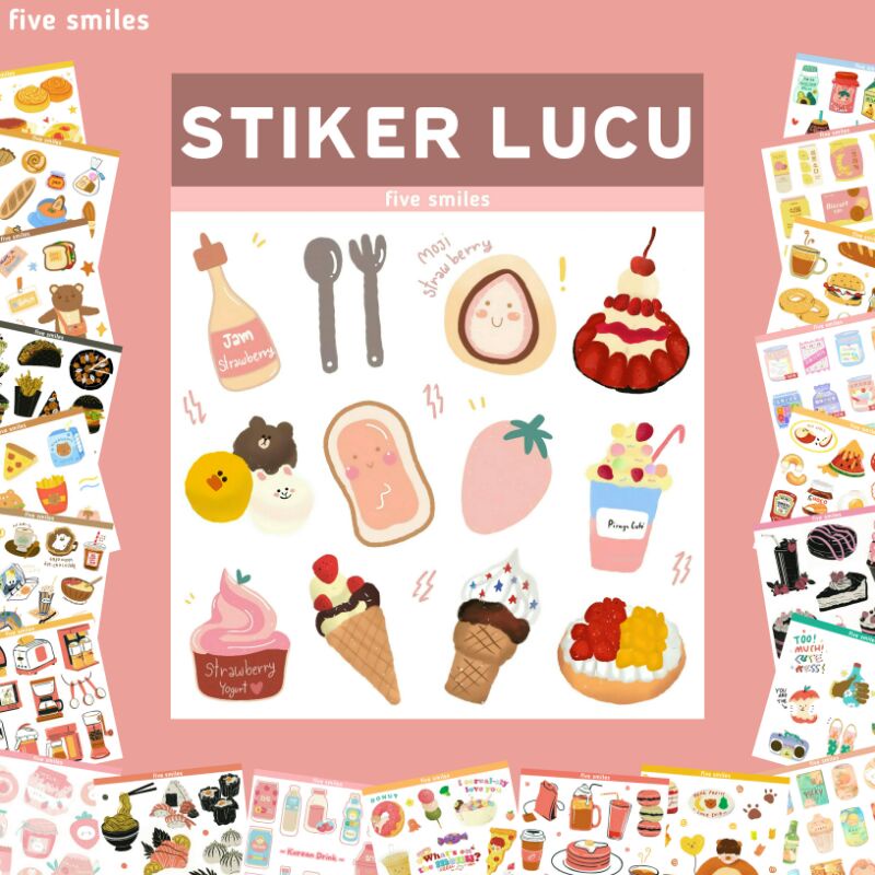 Jual Stiker Food / Sticker Pizza / Stiker Snack korea/ Stiker Diary ...