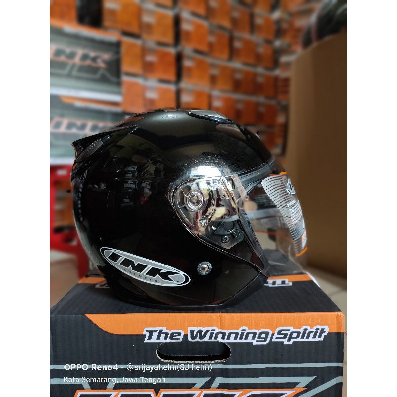 Jual HELM INK CENTRO JET SOLID BLAK METALIK ORIGINAL | Shopee Indonesia