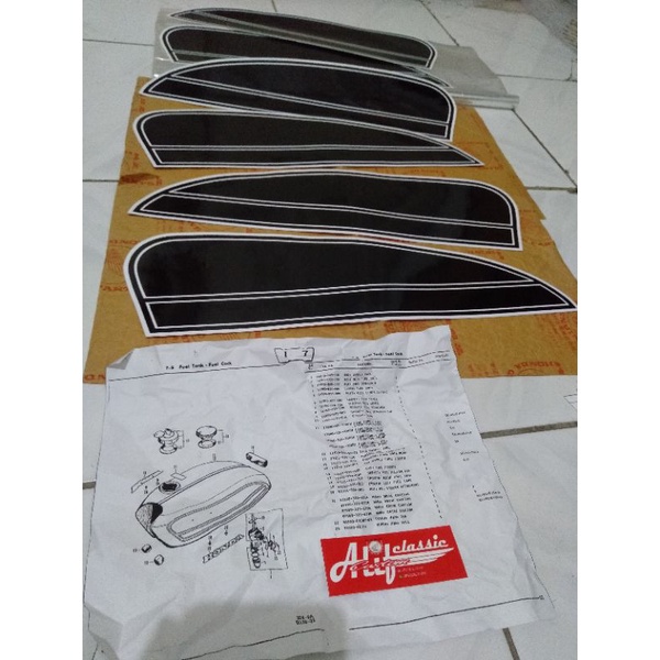Jual striping CB 125 stiker CB polet tangki cb125 US stiker tangki ...