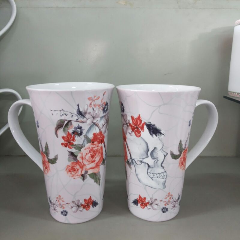 Jual SKULL MUG GELAS JUMBO KERAMIK SANGO HIAS CANTIK MOTIF TENGKORAK ...