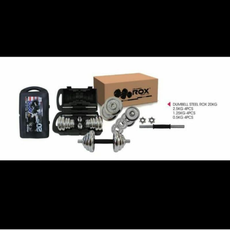 Jual Dumble Set Chrome Rox 20 Kg | Shopee Indonesia