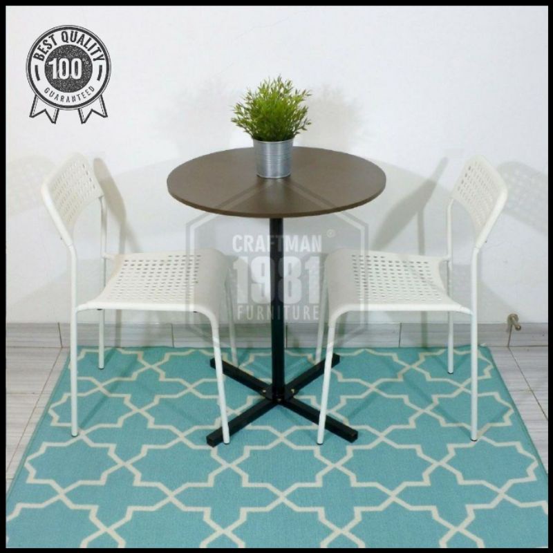 Jual Meja Kopi Cafe Bulat Kaki 1 Meja Outdoor Taman Teras Modern ...